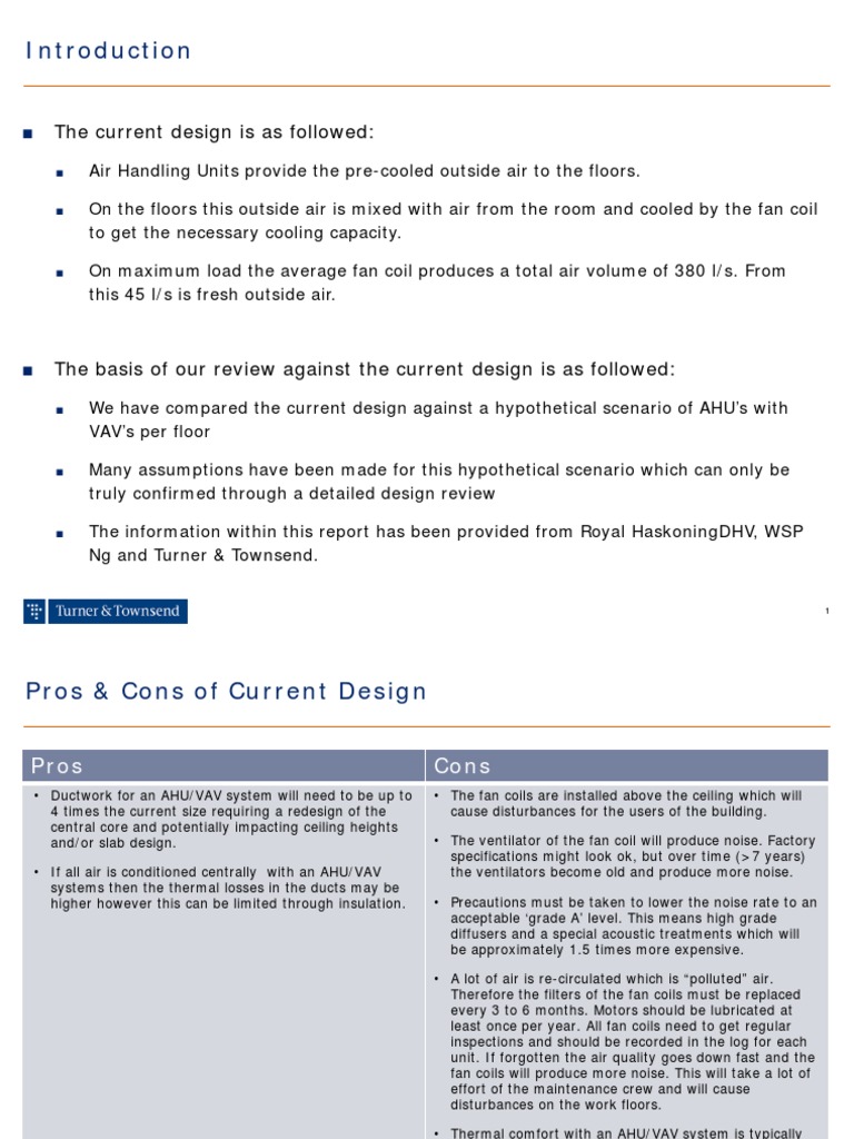 AHU Vs FCU Comparison.pdf | Duct (Flow) | Building