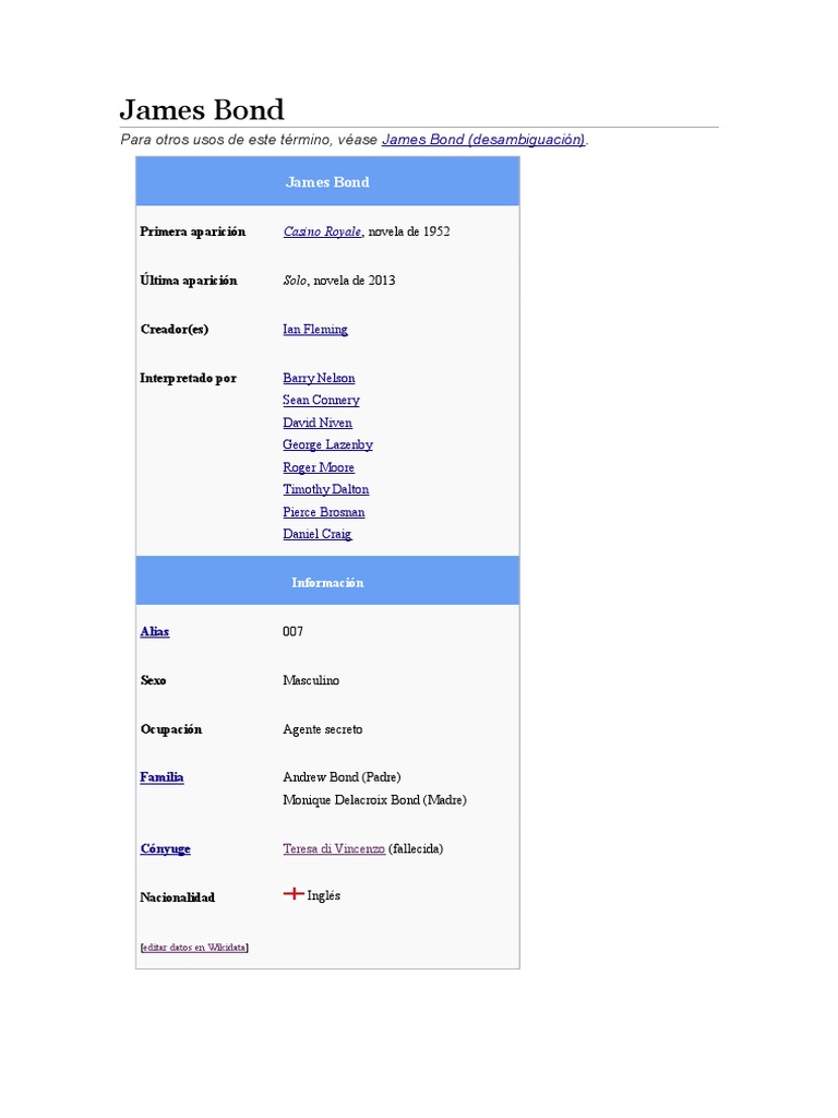 James Bond | PDF | Ocio