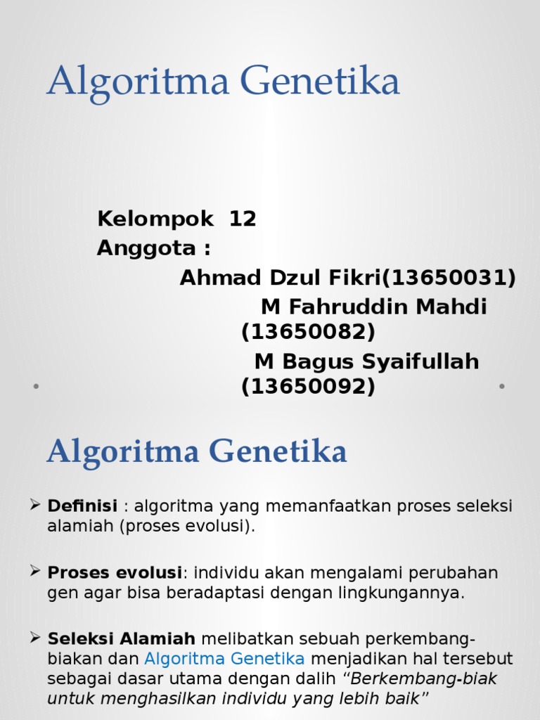 Algoritma Genetika | PDF