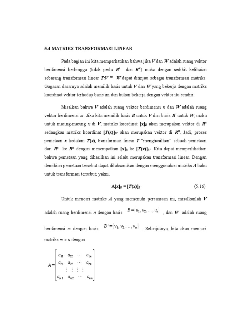 Matriks Transformasi Linear | PDF