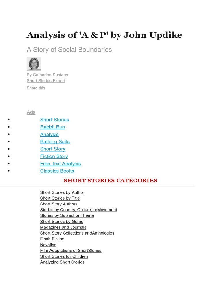 Analysis of 'A & P' by John Updike | PDF | Short Stories | Clothing