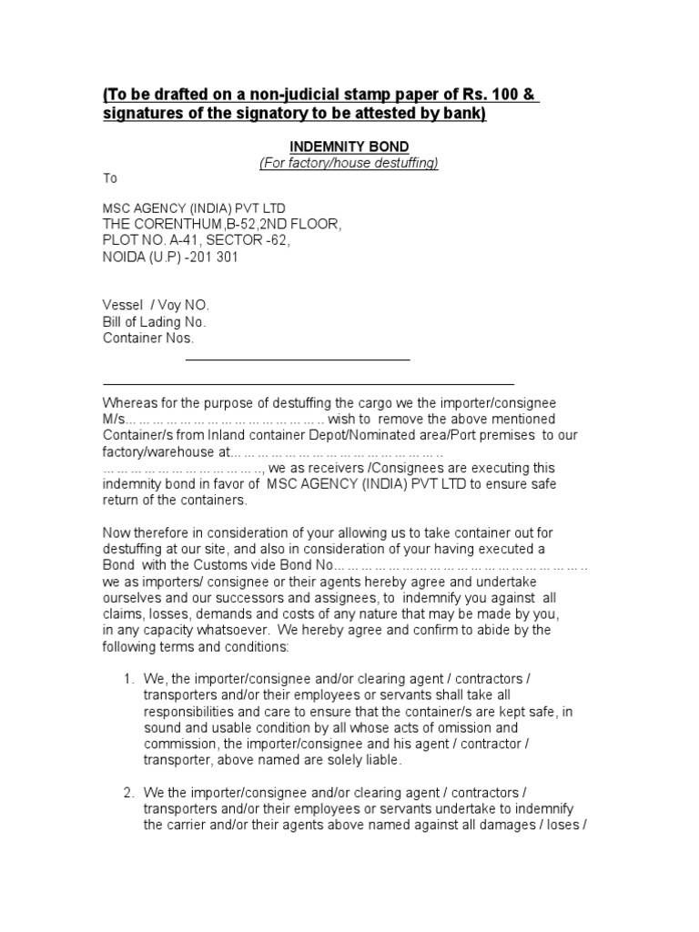 Bond Performa MSC | PDF | Indemnity | Liability Insurance