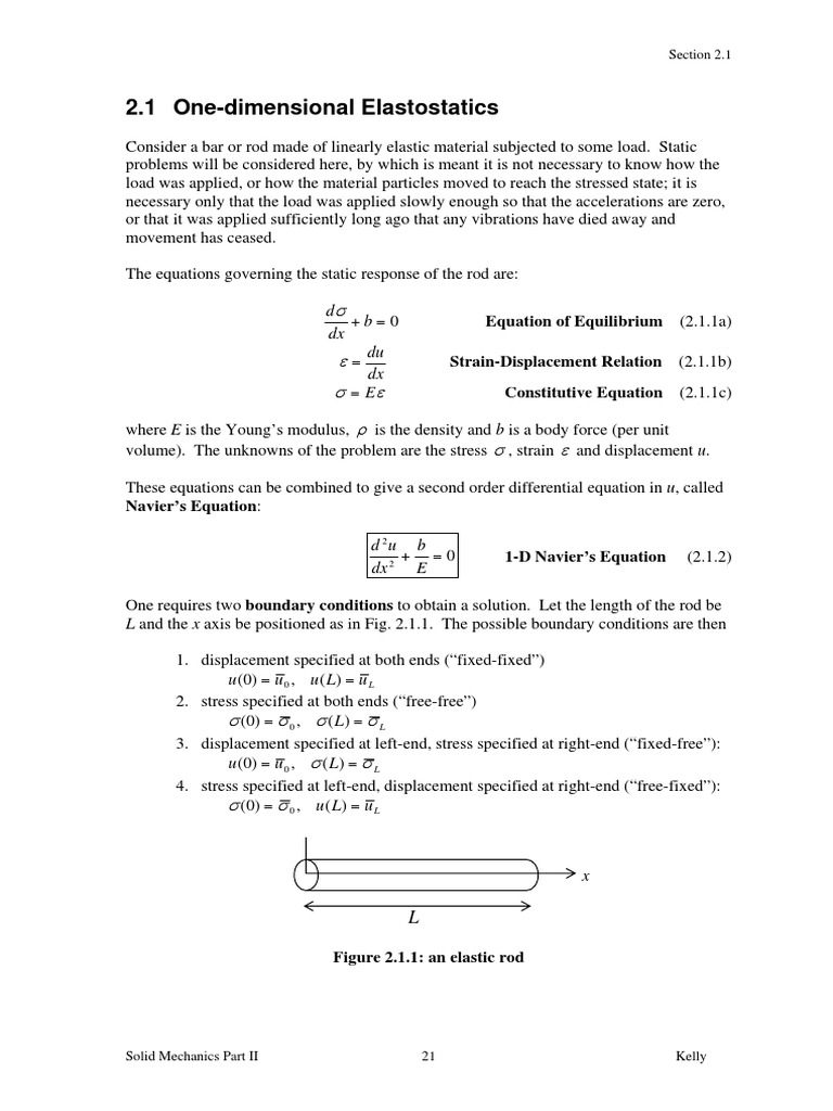 1D Elasticity 01 Elastostatics | PDF | Linear Elasticity | Elasticity (Physics)