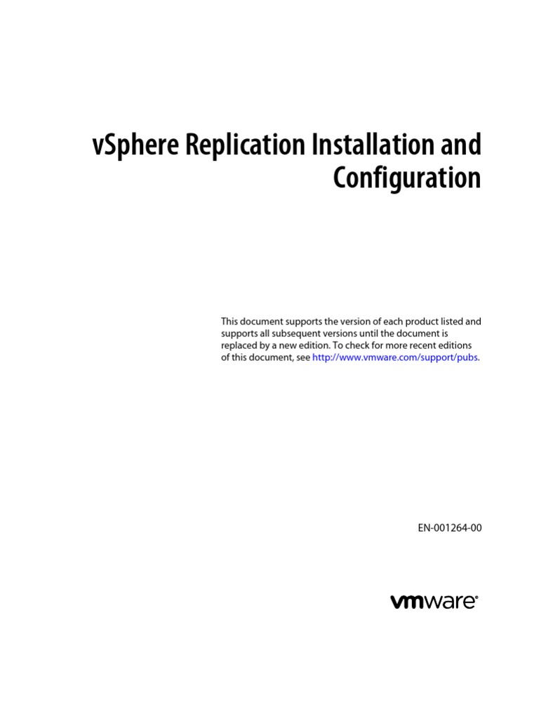 Vsphere Replication | Download Free PDF | Replication (Computing) | V Mware