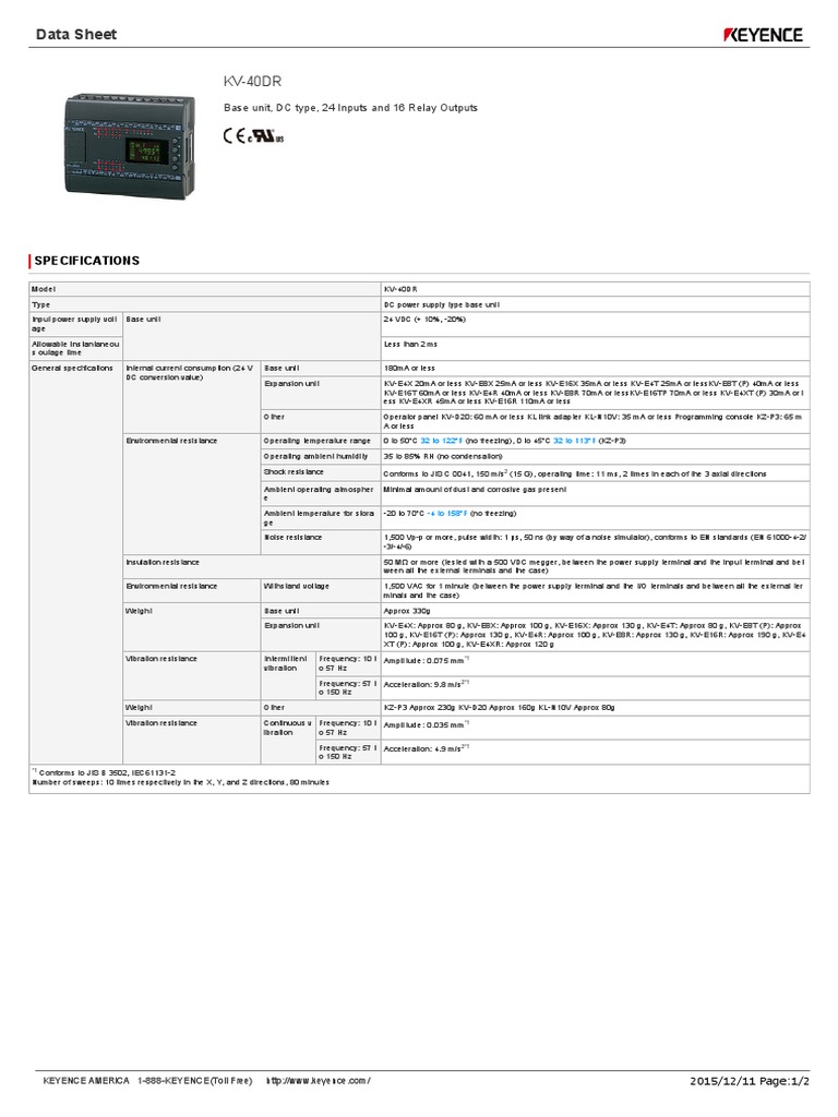 KV-40DR DC Power Supply Specifications | PDF | Technology & Engineering