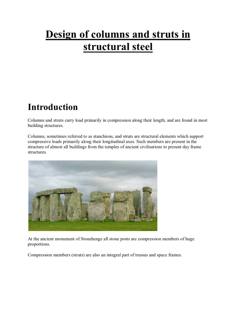 Steel Column and Strut Design Guide | PDF | Buckling | Column