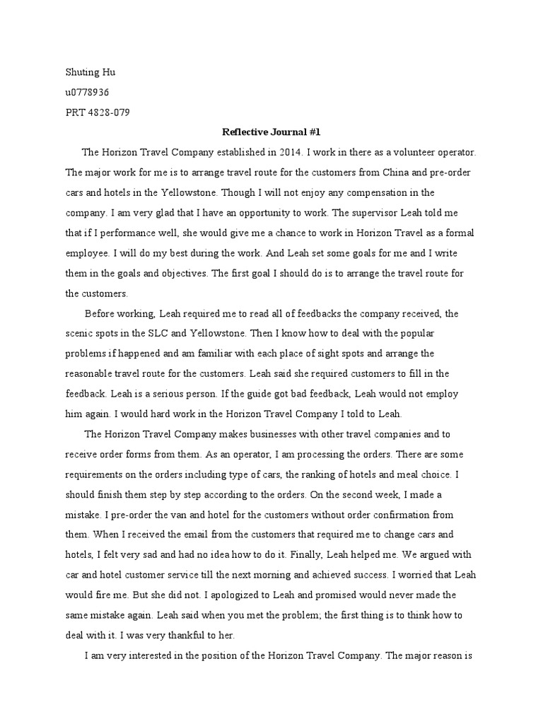 Bi-Weekly Reflective Journal 1 | PDF | Internship | Job Hunting