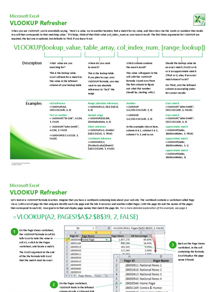 AF101984660 En-Us XL QRC Vlookup Refresher | PDF