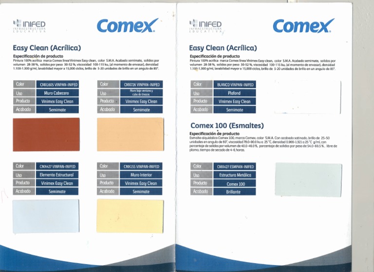 Colores en Comex | Cantidades fisicas | Cantidad