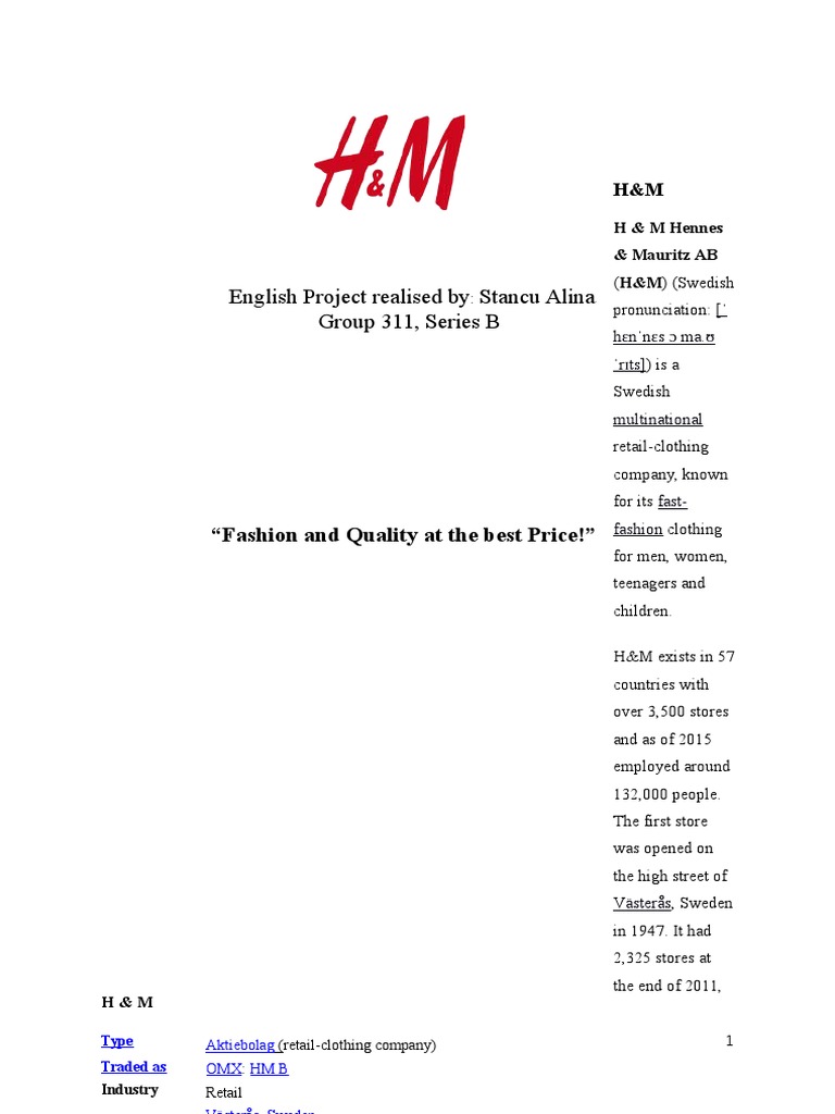 H&M | PDF | H&M | Fashion