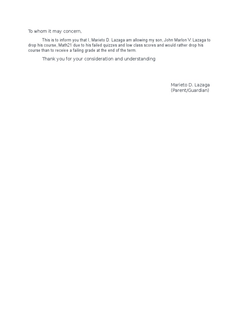 Course Drop Request for Math21 | PDF