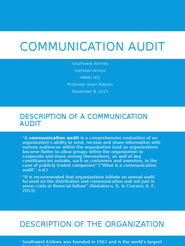 Communication Audit | PDF | Business