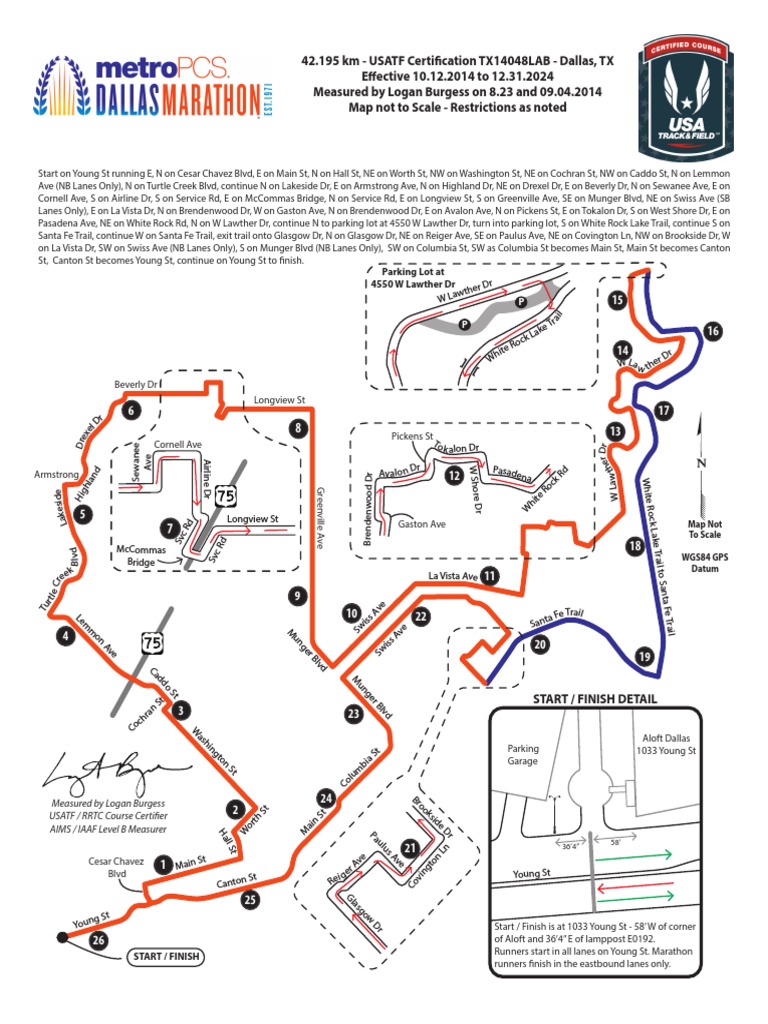 Dallas Marathon - 2015 Marathon Map | Street | Road Transport