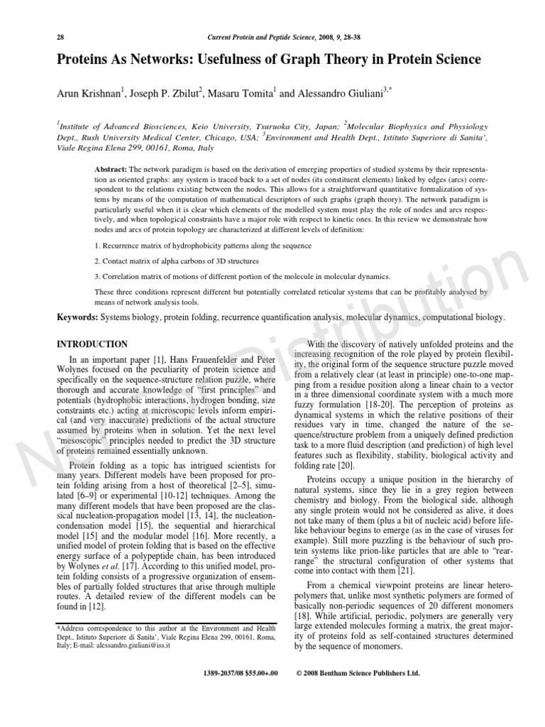 Protein Network Paper 2008 | PDF | Protein Folding | Graph Theory