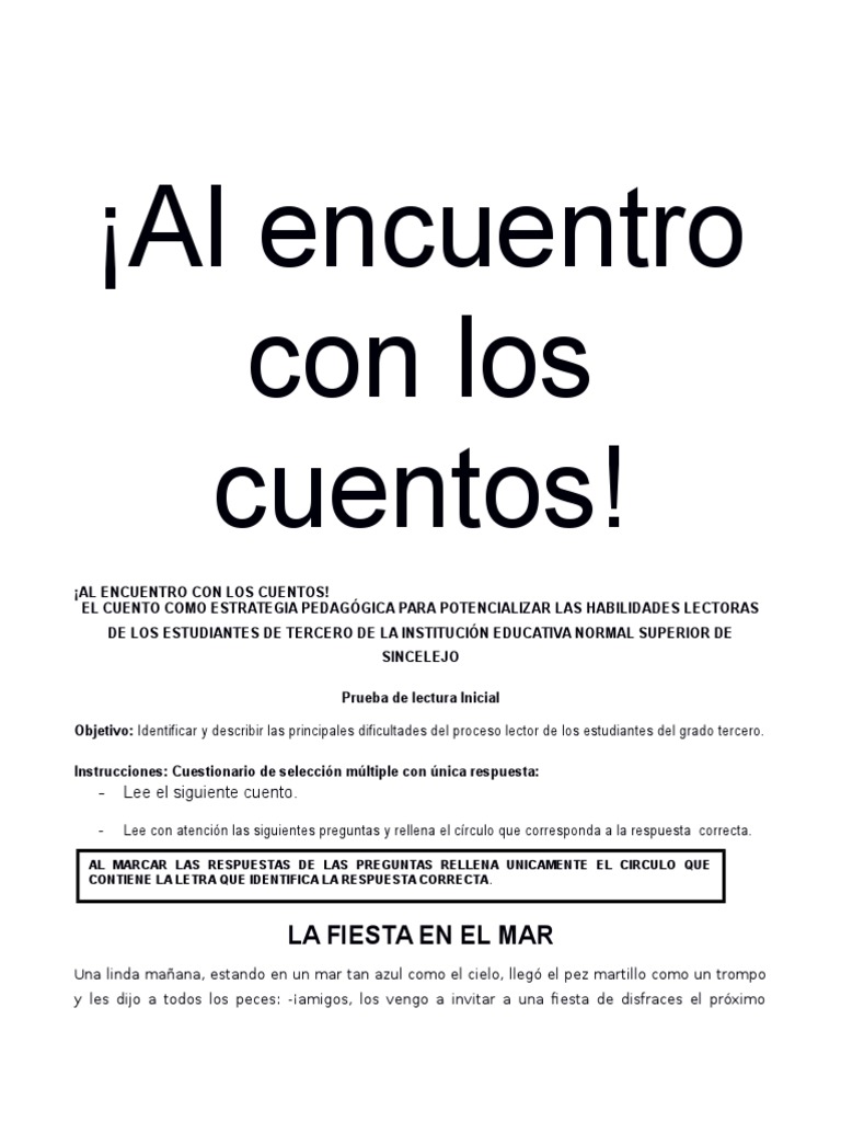 Al Encuentro Con Los Cuentos | PDF | Información | Lectura (proceso)