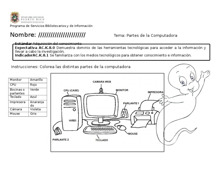 Partes de La Computadora Kinder | PDF