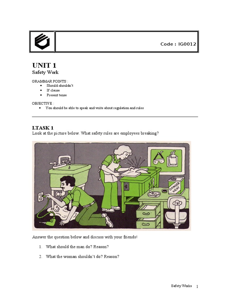 Unit 1 Safety Work | PDF | Clothing