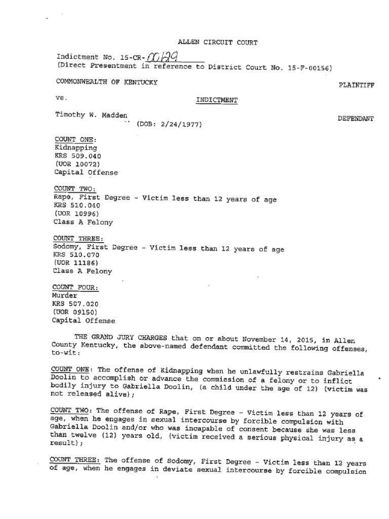 Timothy Madden Indictments | PDF
