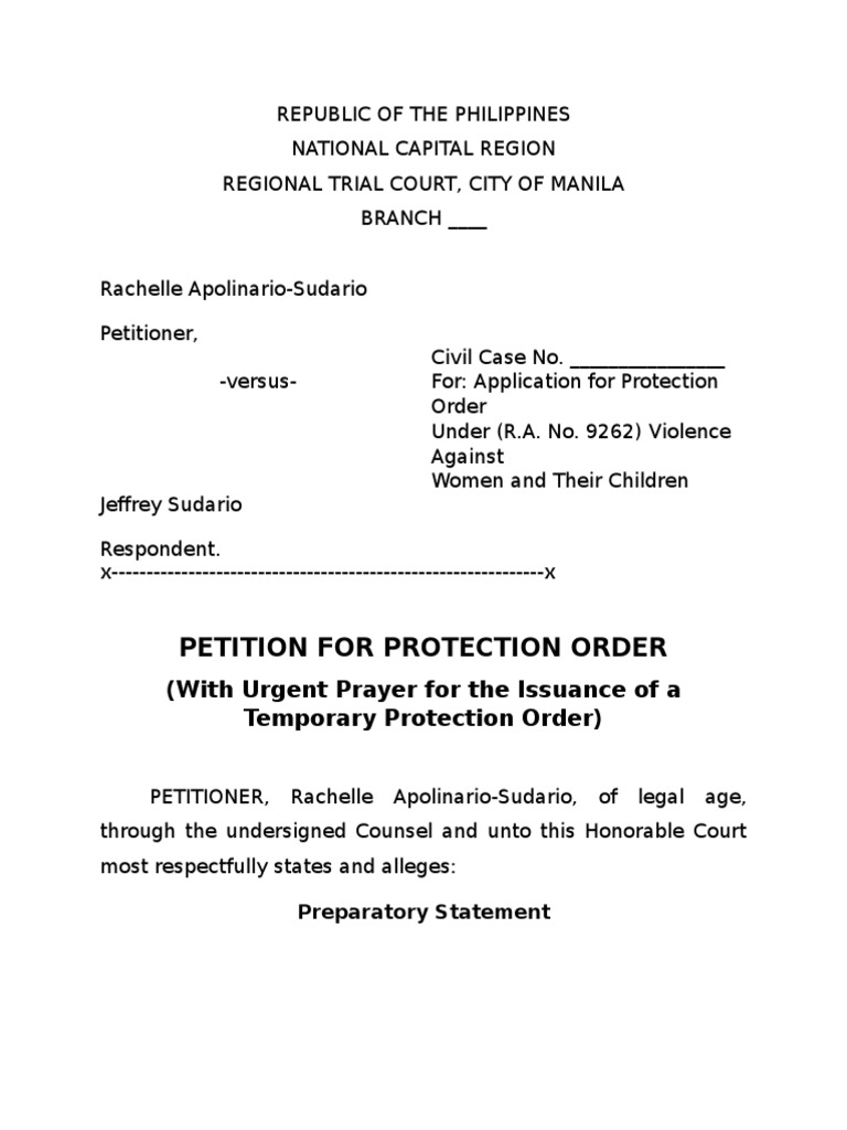 Sample | PDF | Restraining Order | Violence