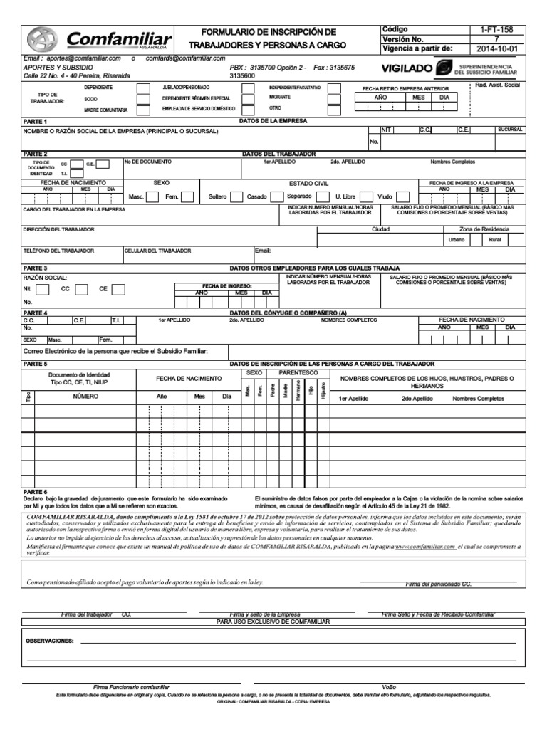 Formulario Comfamiliar Nuevo | Política | Prueba gratuita de 30 días | Scribd