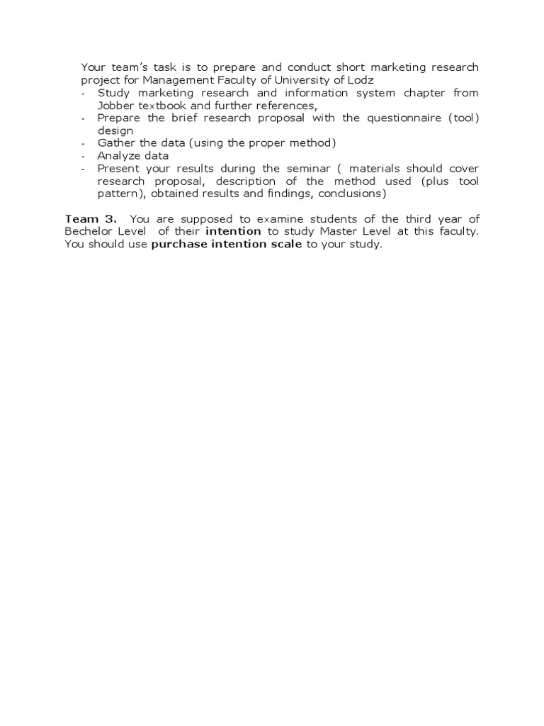 Marketing Research on Master's Intentions | PDF | Marketing Research ...