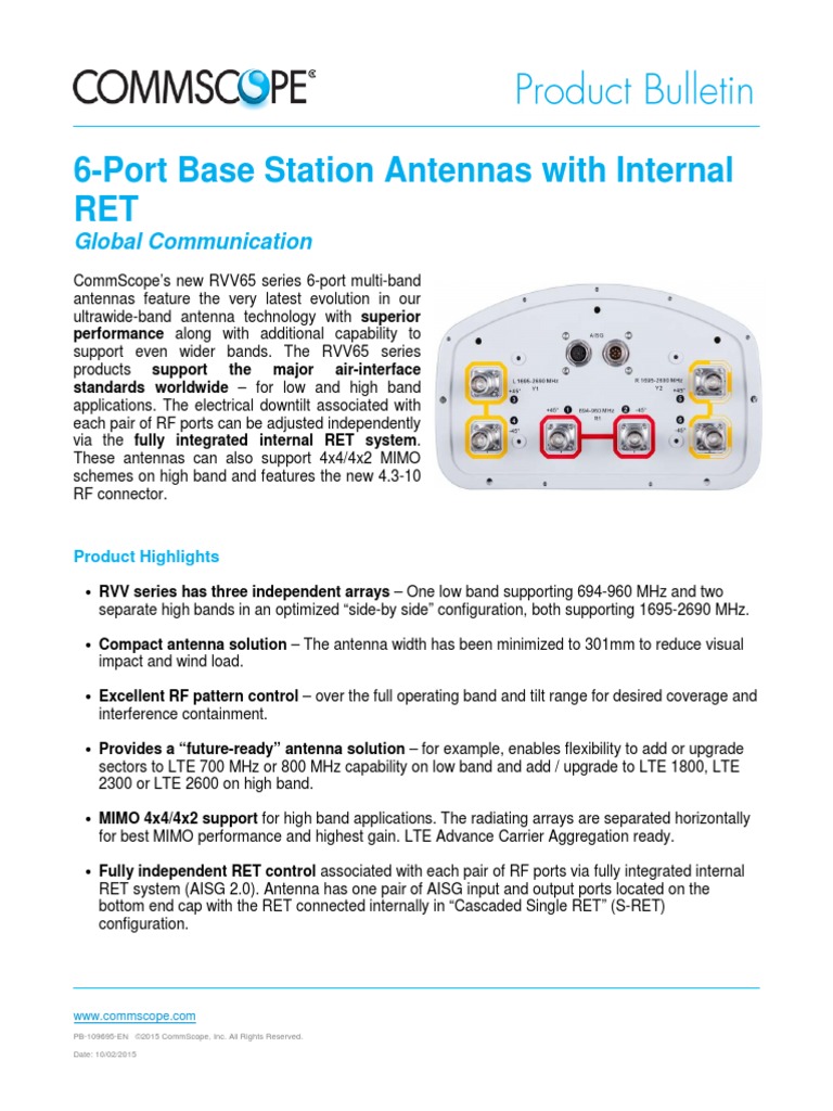 PB 109695 EN RVV65B C3 3XR - and - RVV65D C3 3XR | PDF | Antenna (Radio ...