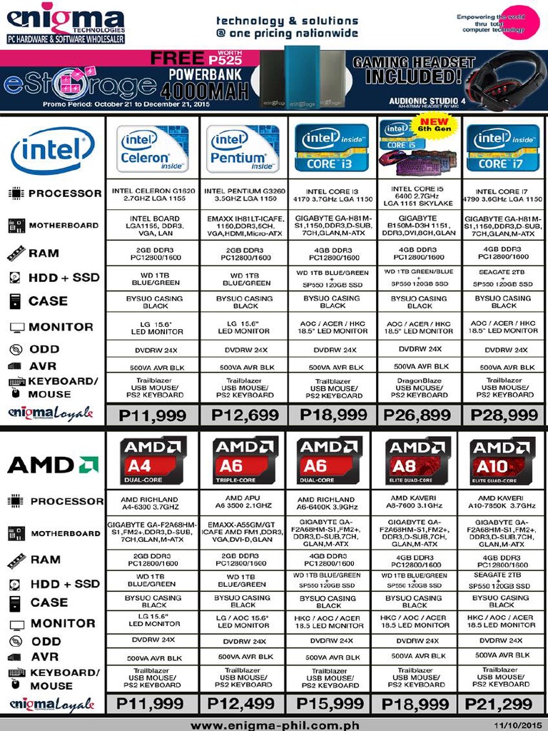 Enigma Pricelist | PDF | I Pad | I Pod