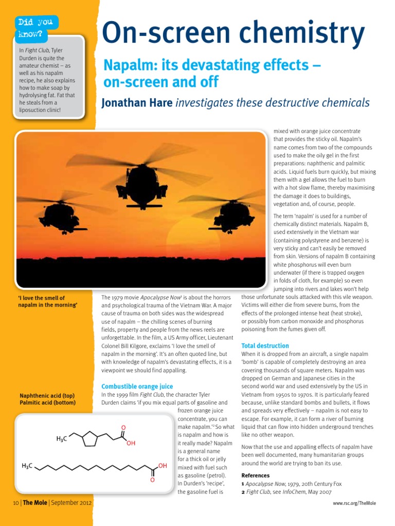 Napalm On Screen Chemistry | PDF | Gasoline | Combustion