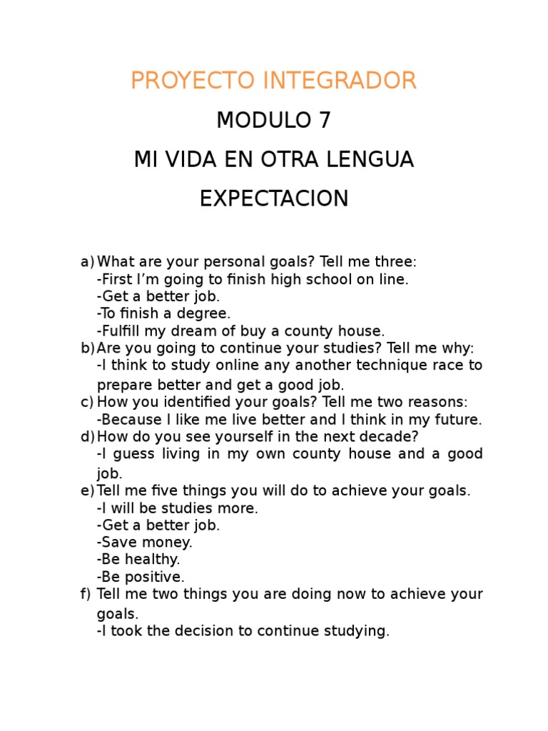 Proyecto Integrador. Modulo 7 | PDF