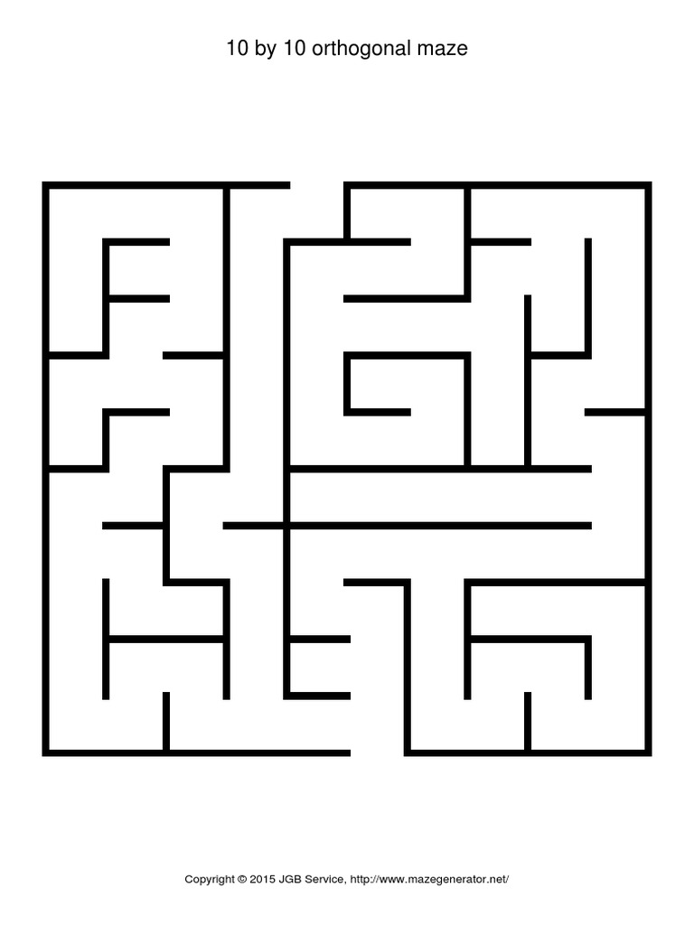 10 by 10 Orthogonal Maze | PDF