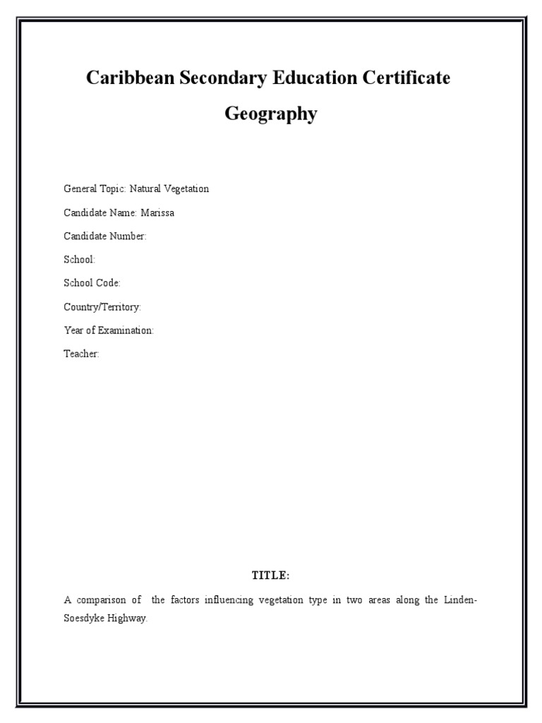 Geography Sba | Download Free PDF | Trees | Soil