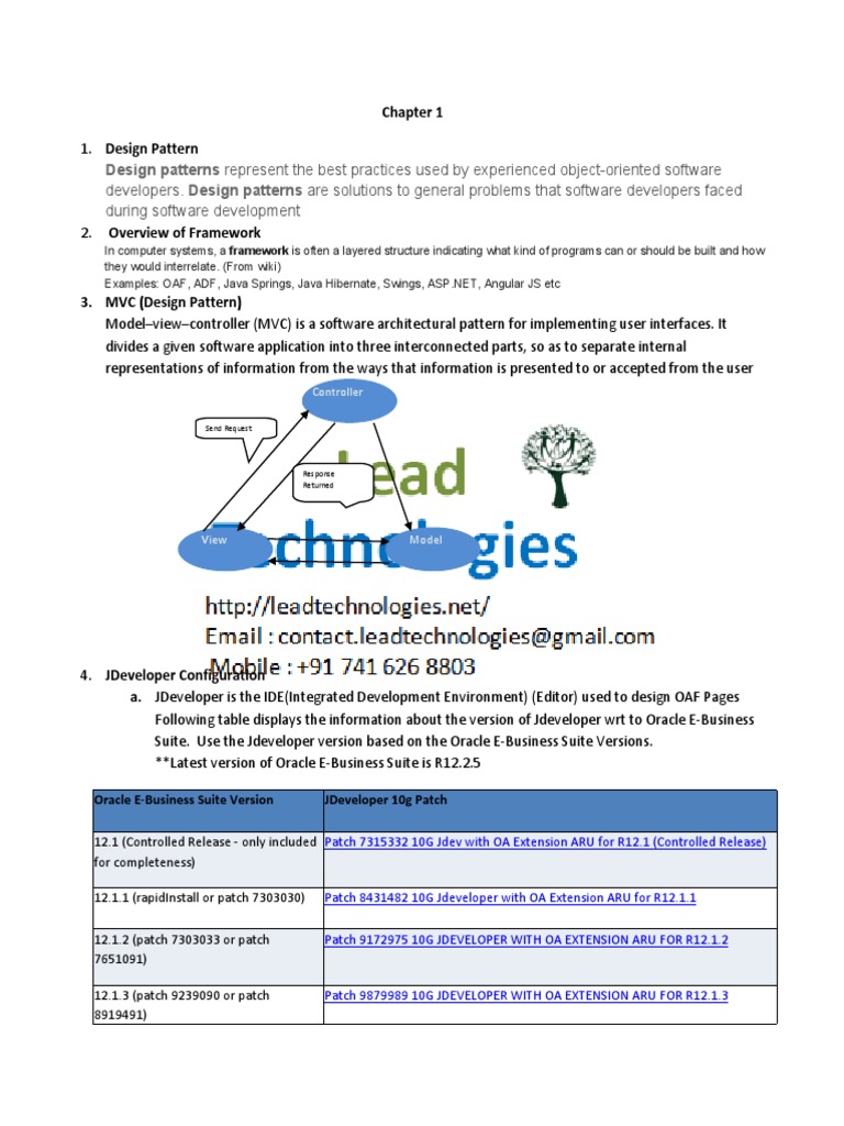 OAF - Oracle Application Framework - Chapter1 | PDF