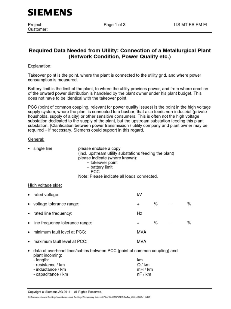 Questionnaire For Power Quality | PDF | Electrical Substation ...