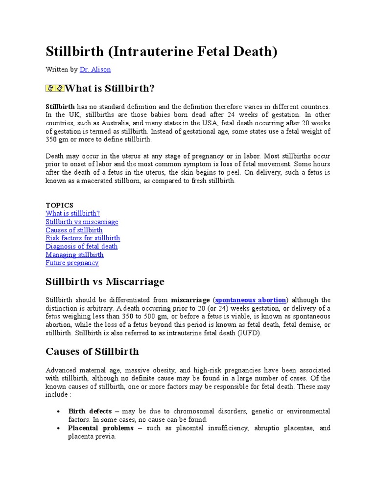 Stillbirth | PDF | Miscarriage | Childbirth