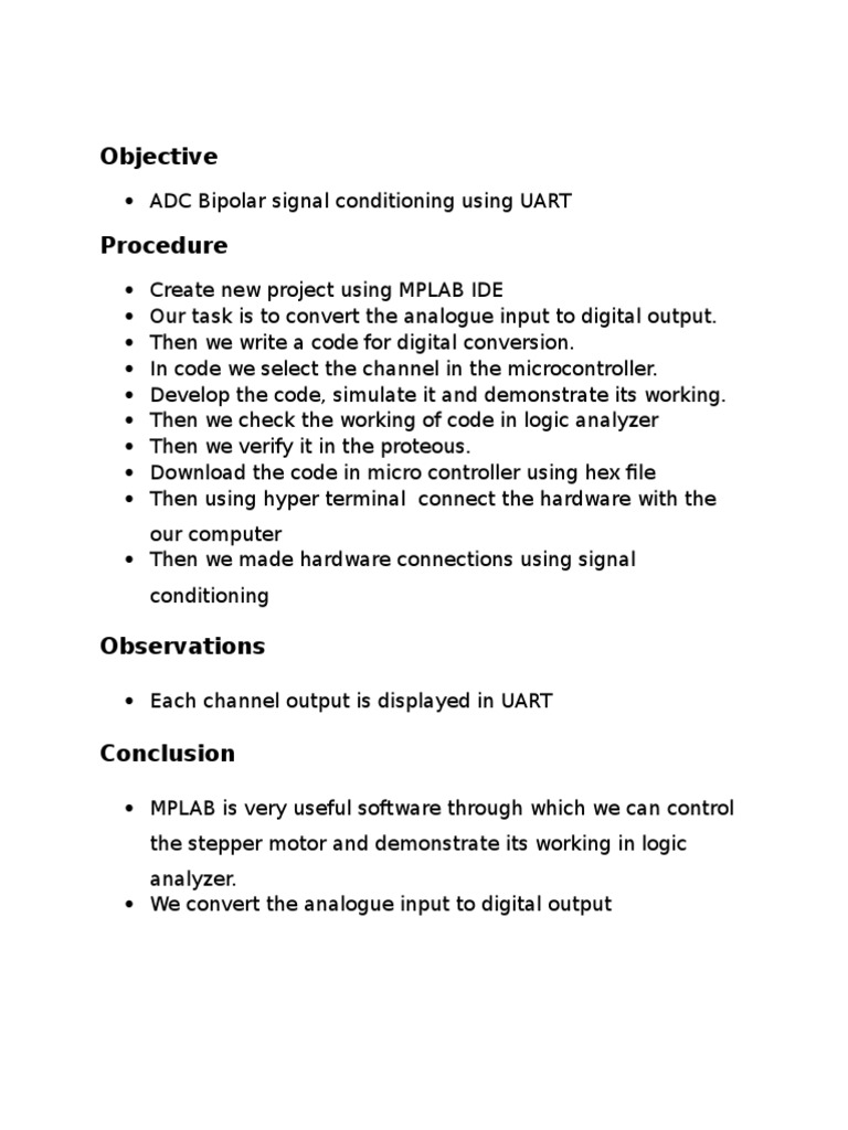 ADC Signal Conditioning via UART | PDF