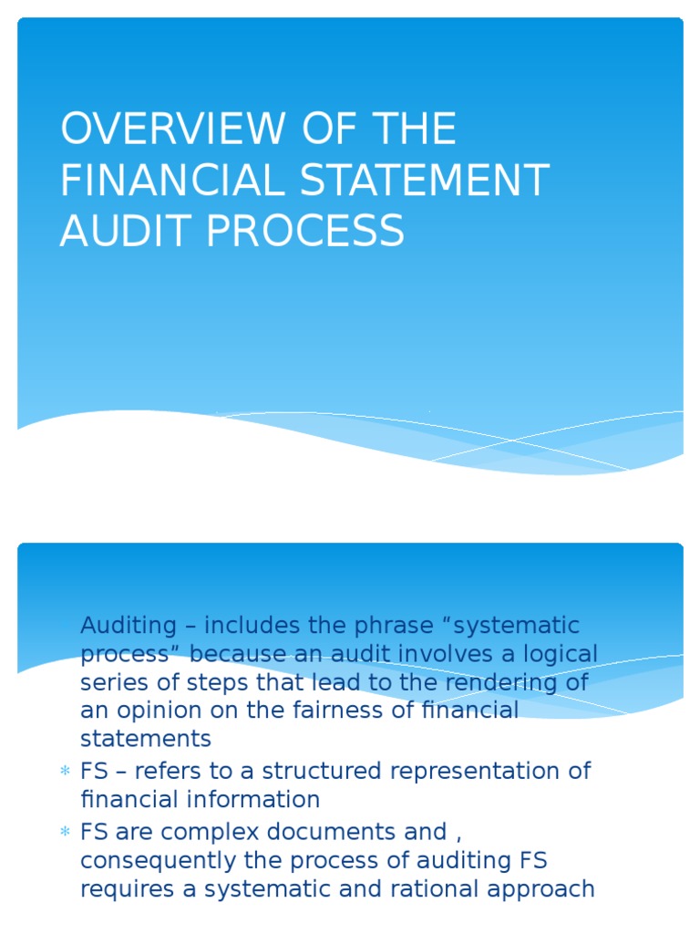 Financial Statement Audit Overview | PDF | Financial Audit | Audit