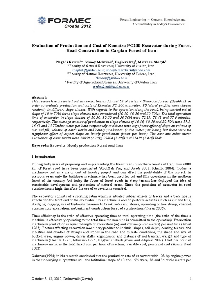Analysis of Production Rates and Costs Associated with Operating a ...