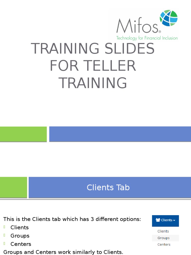 Training Slides For Teller Training | PDF | Computing | Software