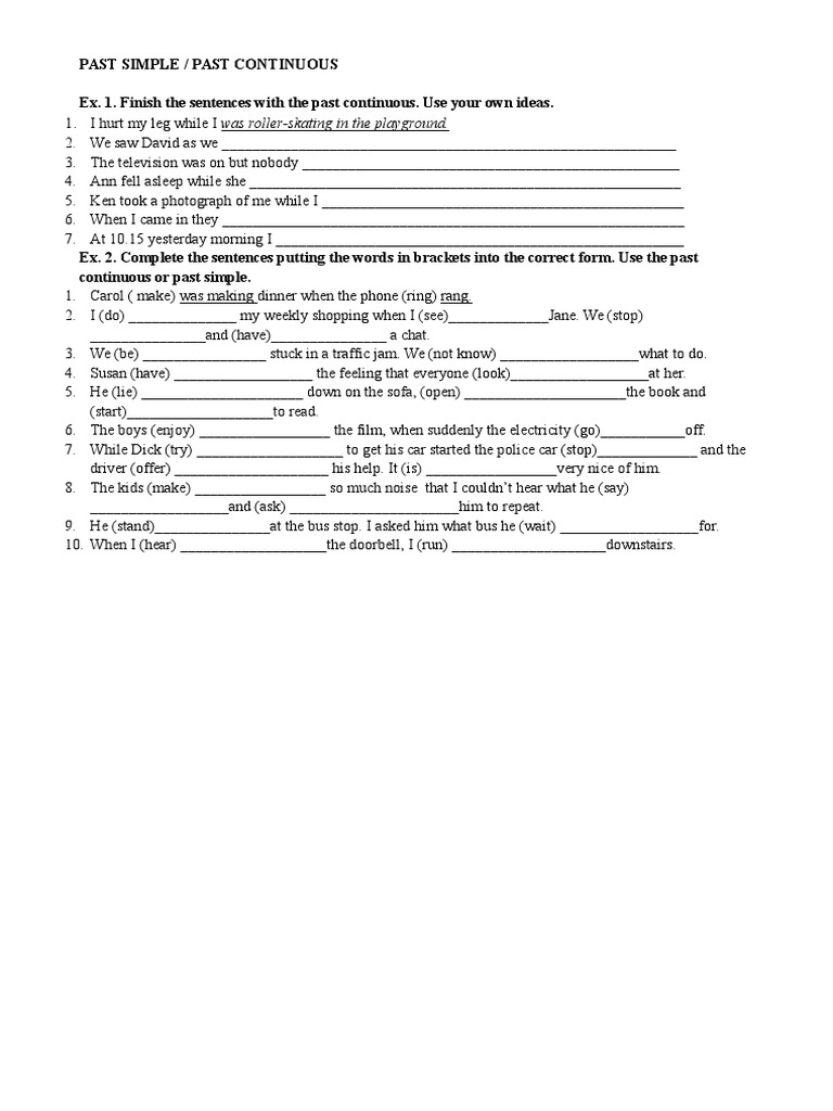 Past Simple Past Cont | PDF