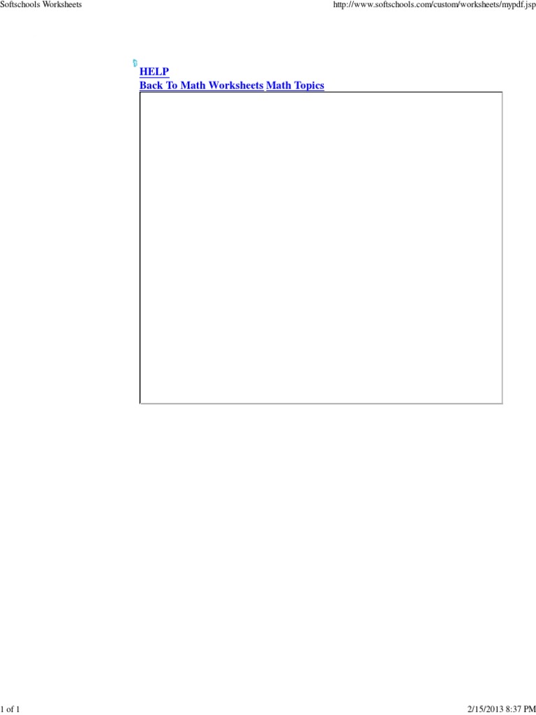 Softschools Worksheets PDF | PDF