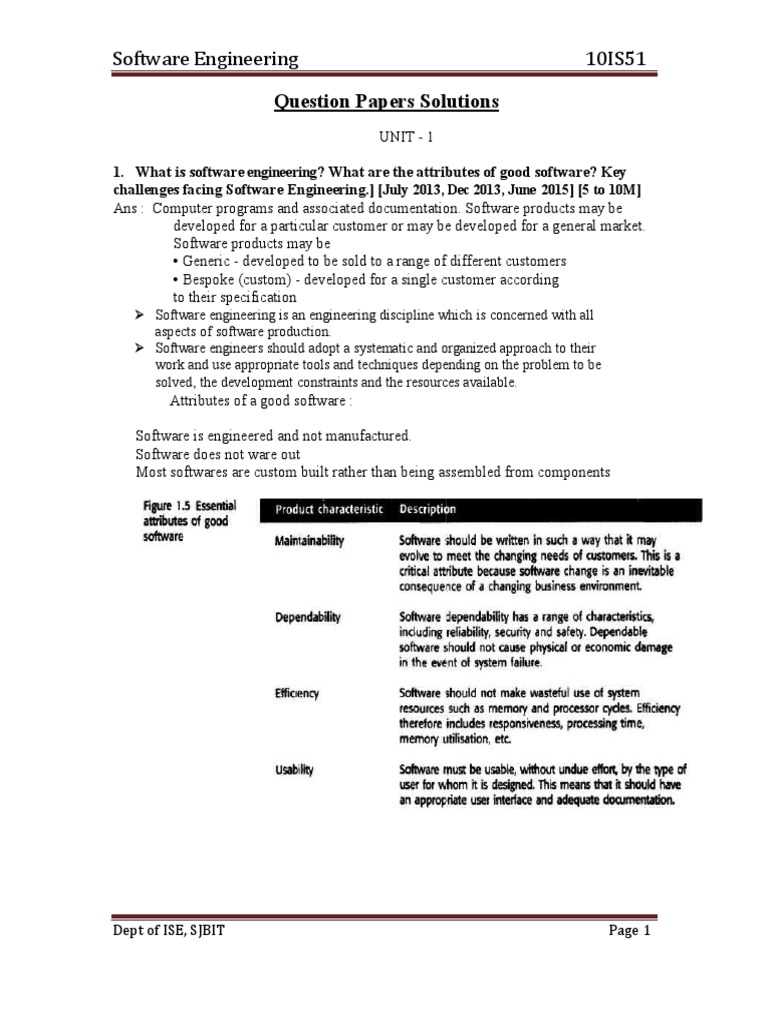 Software Engineering 2015 Solved Question Papers For VTU Information ...