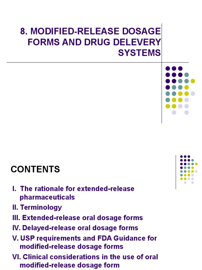 Modified-Release Dosage Forms and Drug Delevery Systems | PDF | Tablet ...