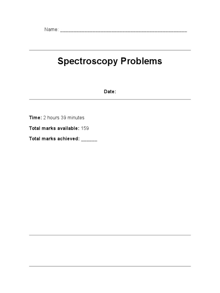 Spectroscopy Questions - Student Version | PDF | Ester | Aldehyde