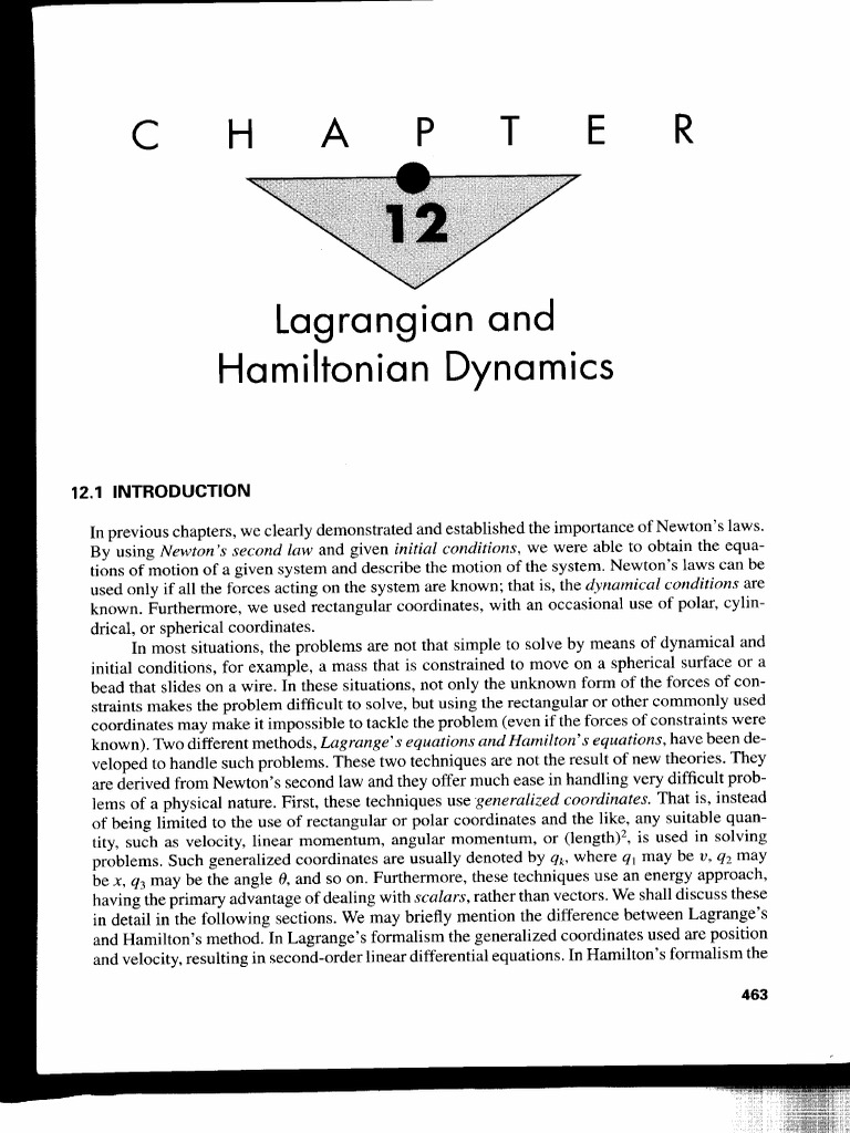 Lagrangian and Hamiltonian Dynamics: An Introduction to Powerful Methods for Solving Complex ...