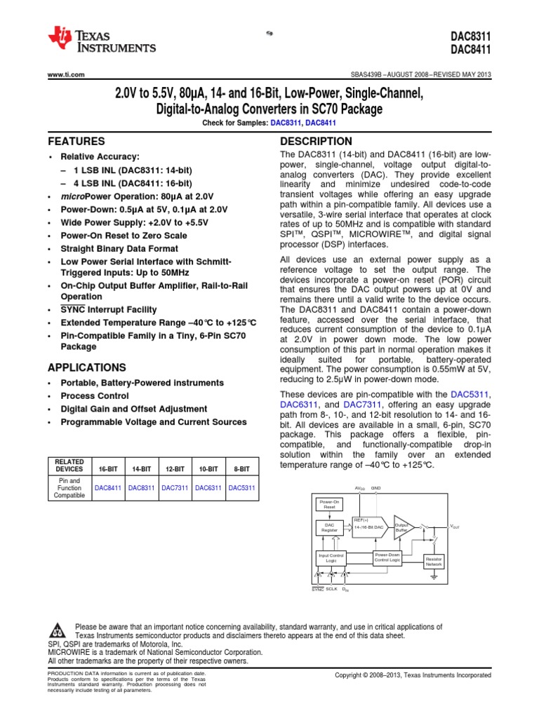 Dac 8411 | PDF | Amplifier | Digital To Analog Converter