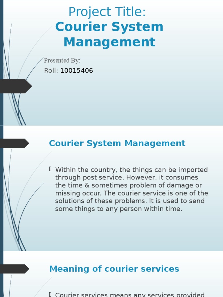 Courier Management System - Presentation | PDF | Unit Testing ...