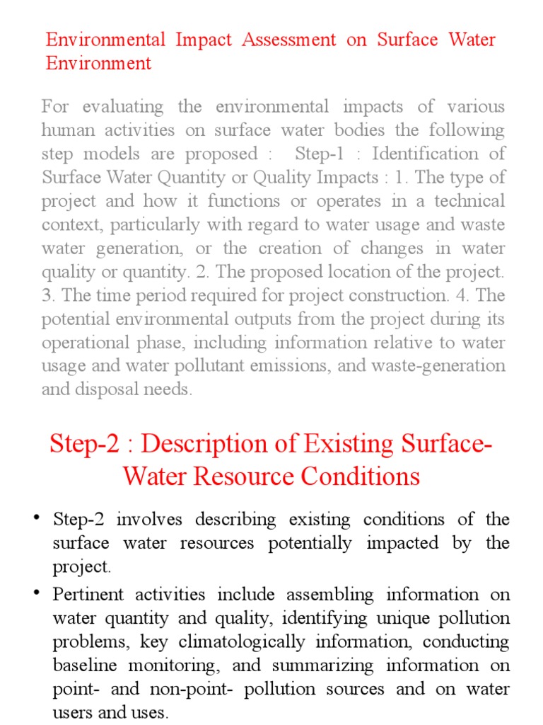 Surface Water Impact Assessment Steps | PDF | Water Resources | Water ...
