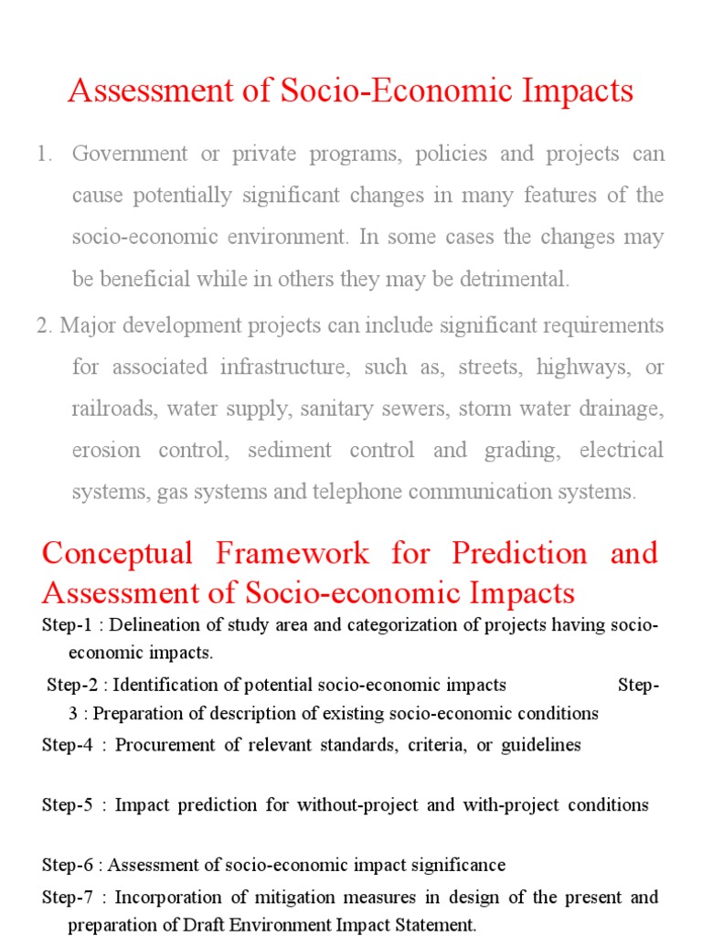Assessment of Socio-Economic Impacts | Community | Stormwater