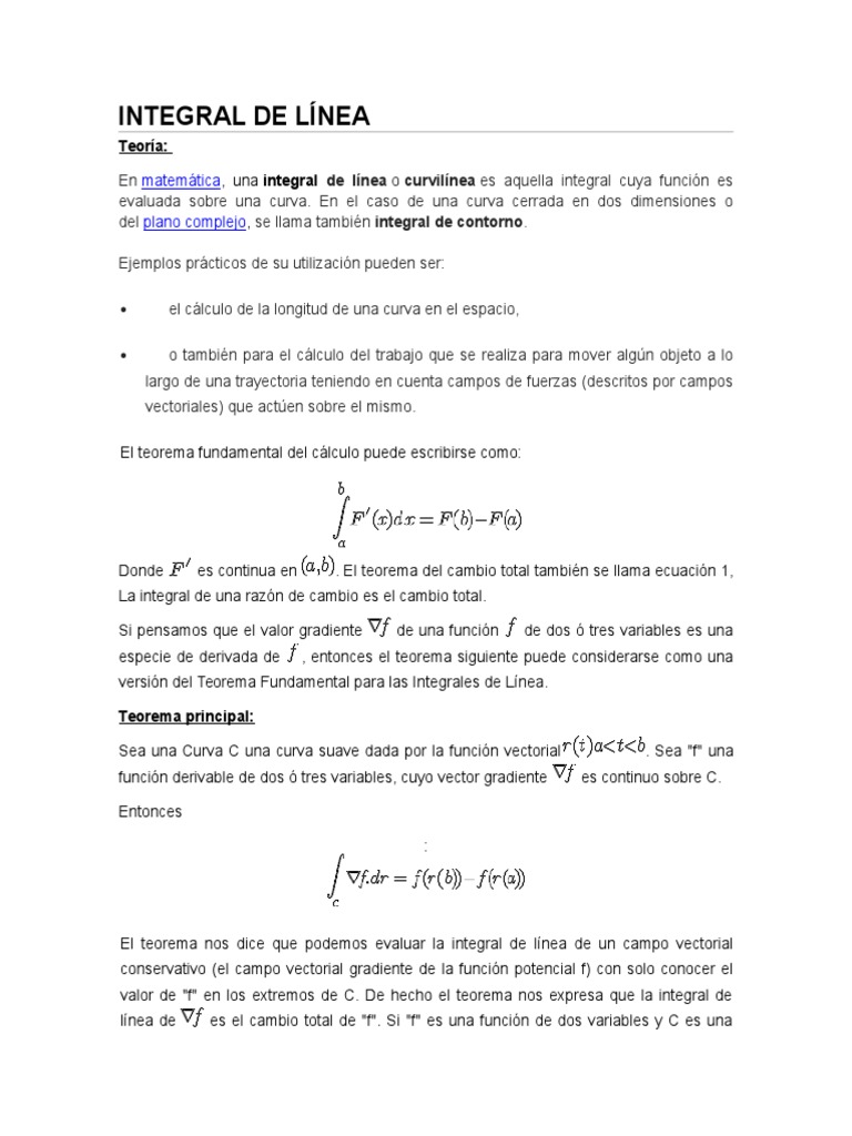 Integral de Línea Definicion | PDF | Integral | Análisis