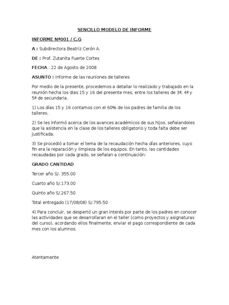 Modelo de Informe | PDF